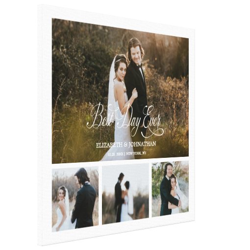 Personalized Best Day Ever 4 Photo Collage Canvas Print | Zazzle