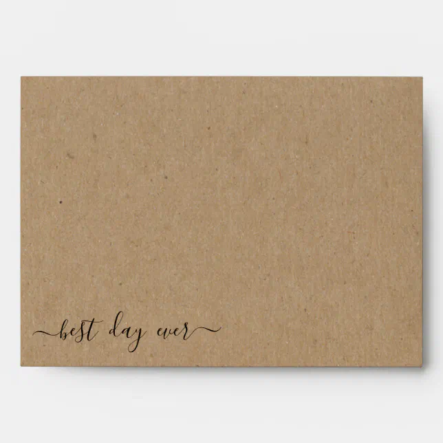 Personalized Best Day Ever Kraft Paper Background Envelope | Zazzle