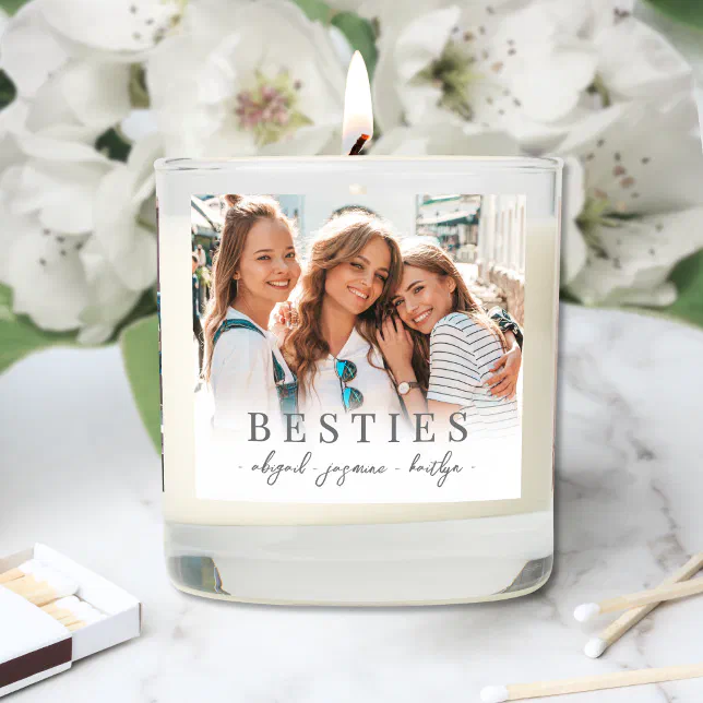 Personalized Best Friend BFF Photo Scented Candle | Zazzle