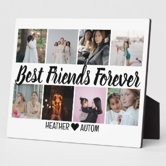 Personalized Best Friend Gift Photo Grid Collage Plaque | Zazzle