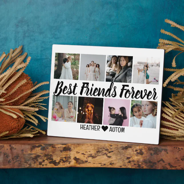 Personalized Best Friend Gift Photo Grid Collage Plaque | Zazzle