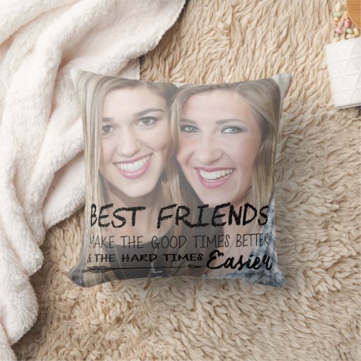 Personalized Best Friend Photo BFF Chic Friendship Throw Pillow | Zazzle
