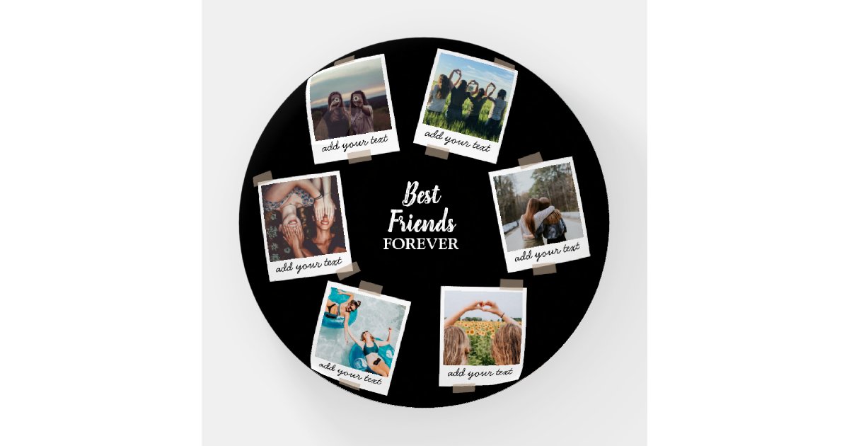 Personalized Best Friends 6 Photo Custom Collage Paperweight | Zazzle