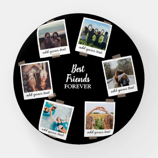 Personalized Best Friends 6 Photo Custom Collage Paperweight | Zazzle