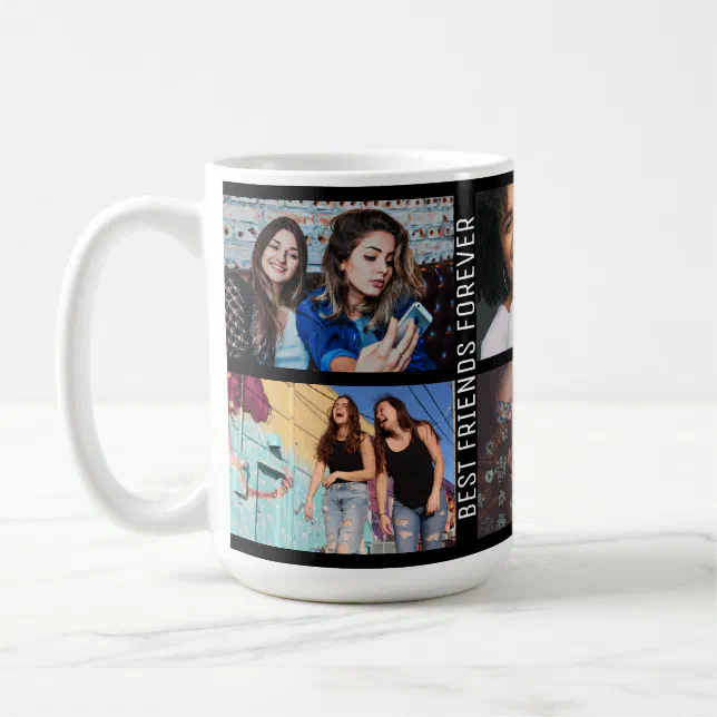 Personalized Best Friends Forever 6 Photo Custom Coffee Mug | Zazzle