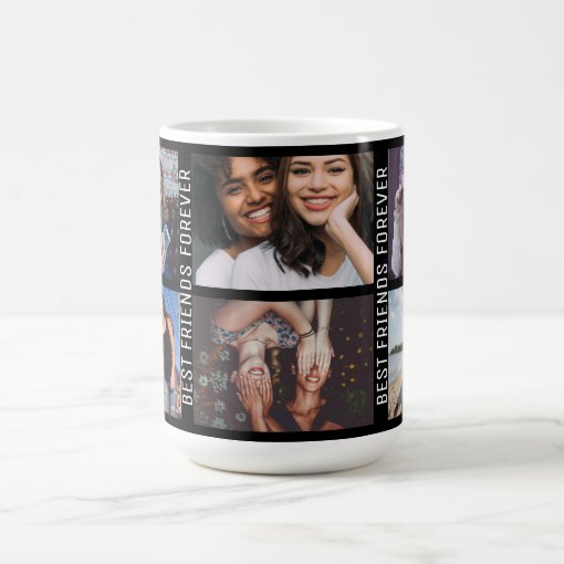 Personalized Best Friends Forever 6 Photo Custom Coffee Mug | Zazzle