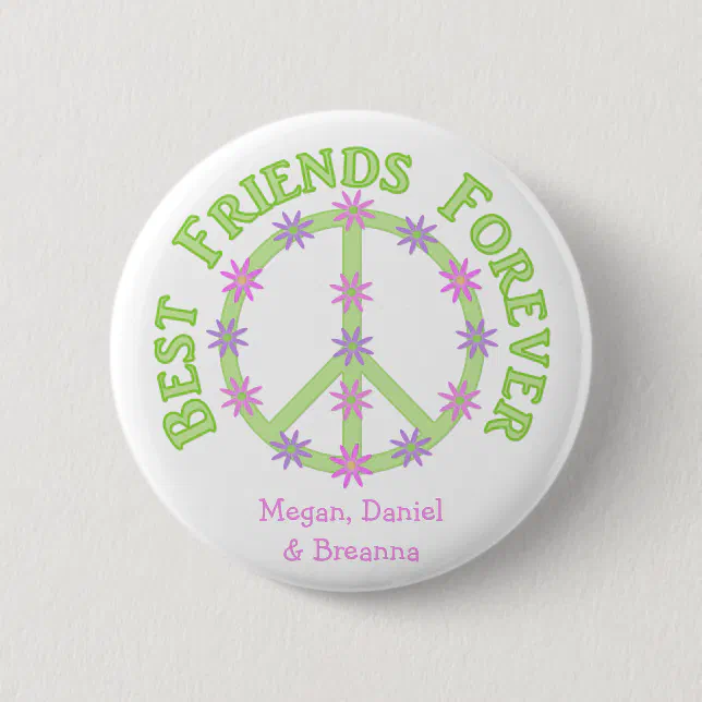 Personalized Best Friends Forever Button | Zazzle