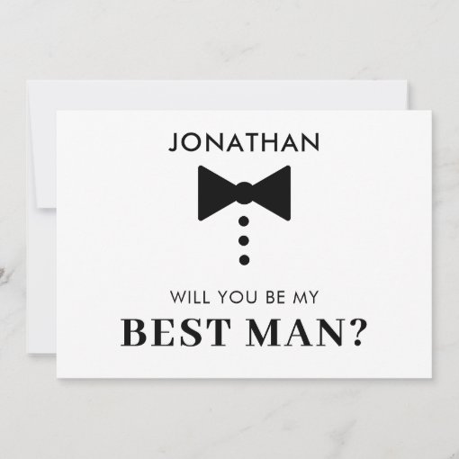 Personalized Best Man Proposal Modern Tuxedo Invitation | Zazzle