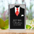 Personalized Best Man Suit and Red Tie Zippo Lighter | Zazzle
