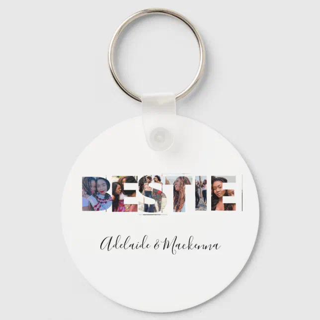 Personalized Bestie BFF Best Friends Photo Collage Keychain | Zazzle