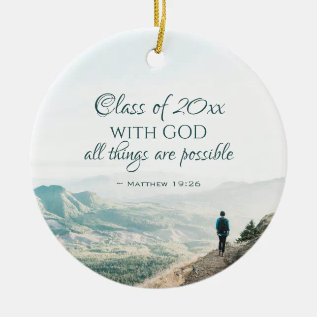 Personalized Bible Verse Christian Graduation Ceramic Ornament | Zazzle