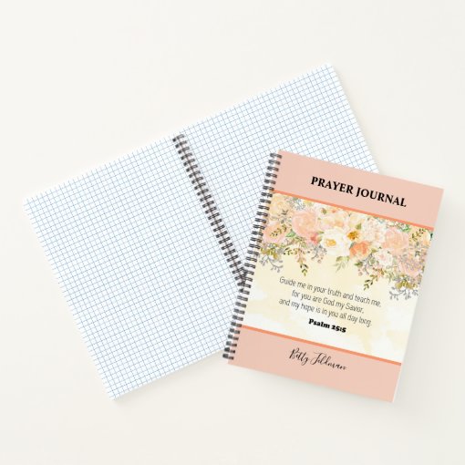 Personalized Bible Verse Floral Prayer Journal | Zazzle