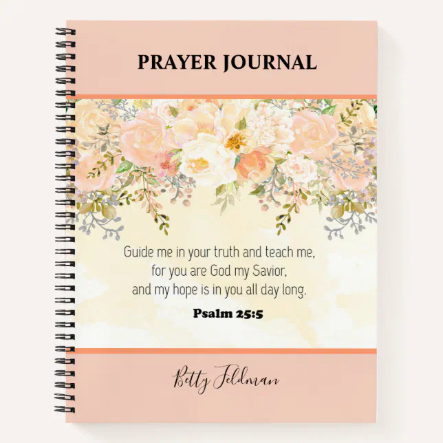 Personalized Bible Verse Floral Prayer Journal | Zazzle
