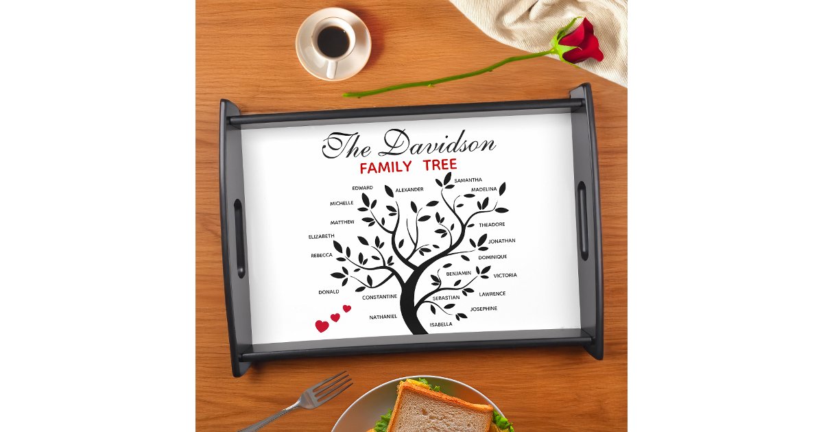 Personalized Big Family Tree (20 names) Serving Tray | Zazzle