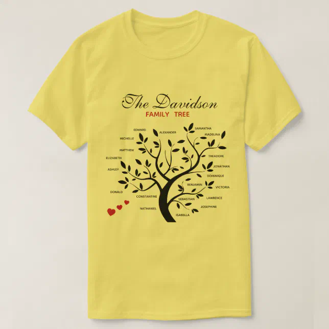 Personalized Big Family Tree (20 names) T-Shirt | Zazzle