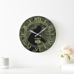 Personalized Bigfoot Sasquatch Camo Style Large Clock | Zazzle