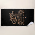Personalized Biker Custom Bobber Motorcycle Garage Beach Towel | Zazzle