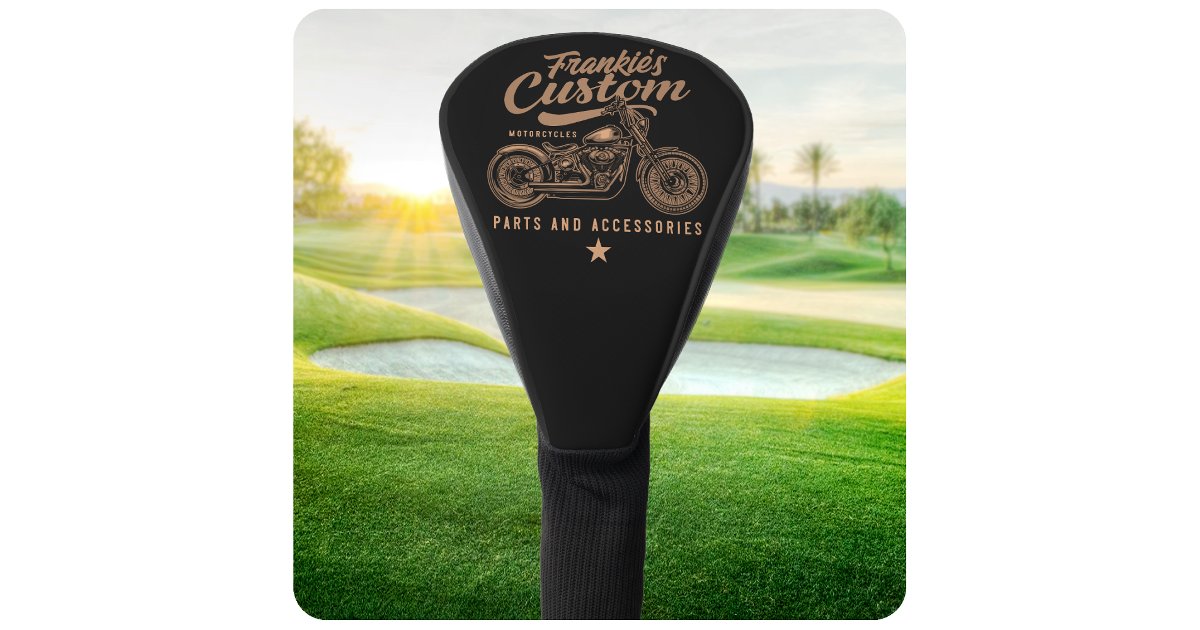 Personalized Biker Custom Bobber Motorcycle Garage Golf Head Cover | Zazzle