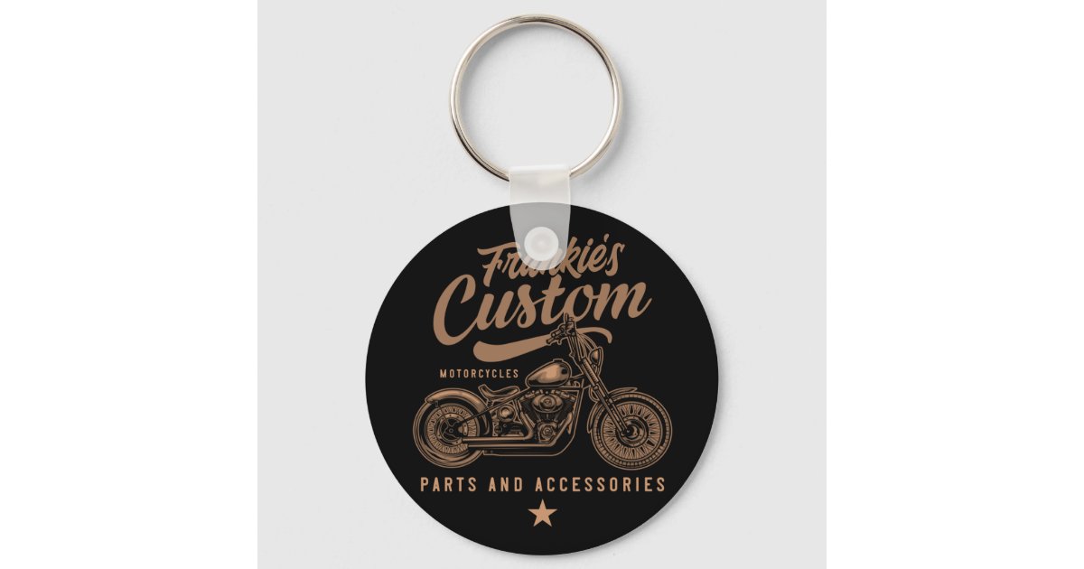 Personalized Biker Custom Bobber Motorcycle Garage Keychain | Zazzle