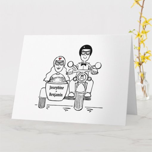 Personalized Biker Motorcycle Wedding Greetings Card | Zazzle