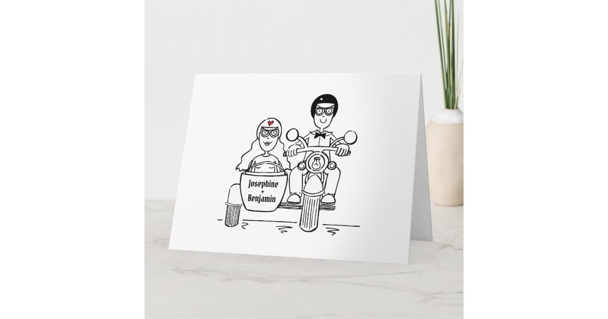 Personalized Biker Motorcycle Wedding Greetings Card | Zazzle