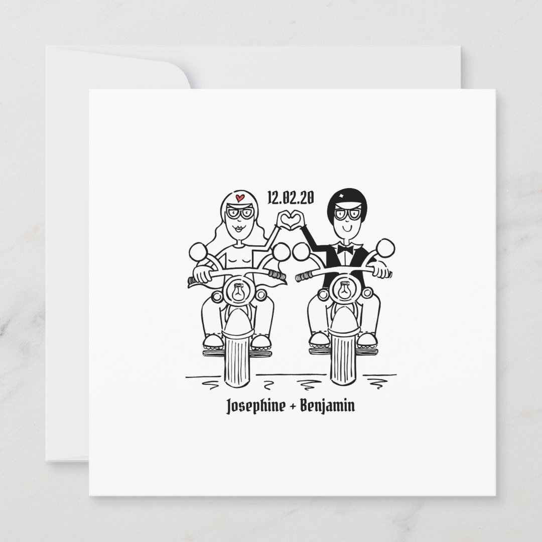 Personalized Biker Motorcycle Wedding Invitation | Zazzle