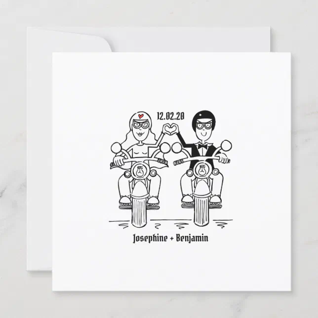Personalized Biker Motorcycle Wedding Invitation | Zazzle
