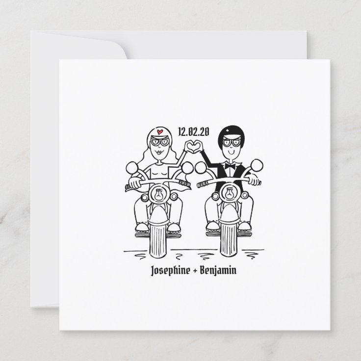 Personalized Biker Motorcycle Wedding Invitation | Zazzle