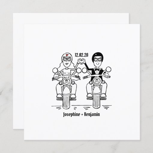 Personalized Biker Motorcycle Wedding Invitation | Zazzle