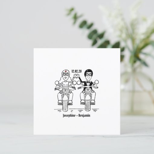 Personalized Biker Motorcycle Wedding Invitation | Zazzle