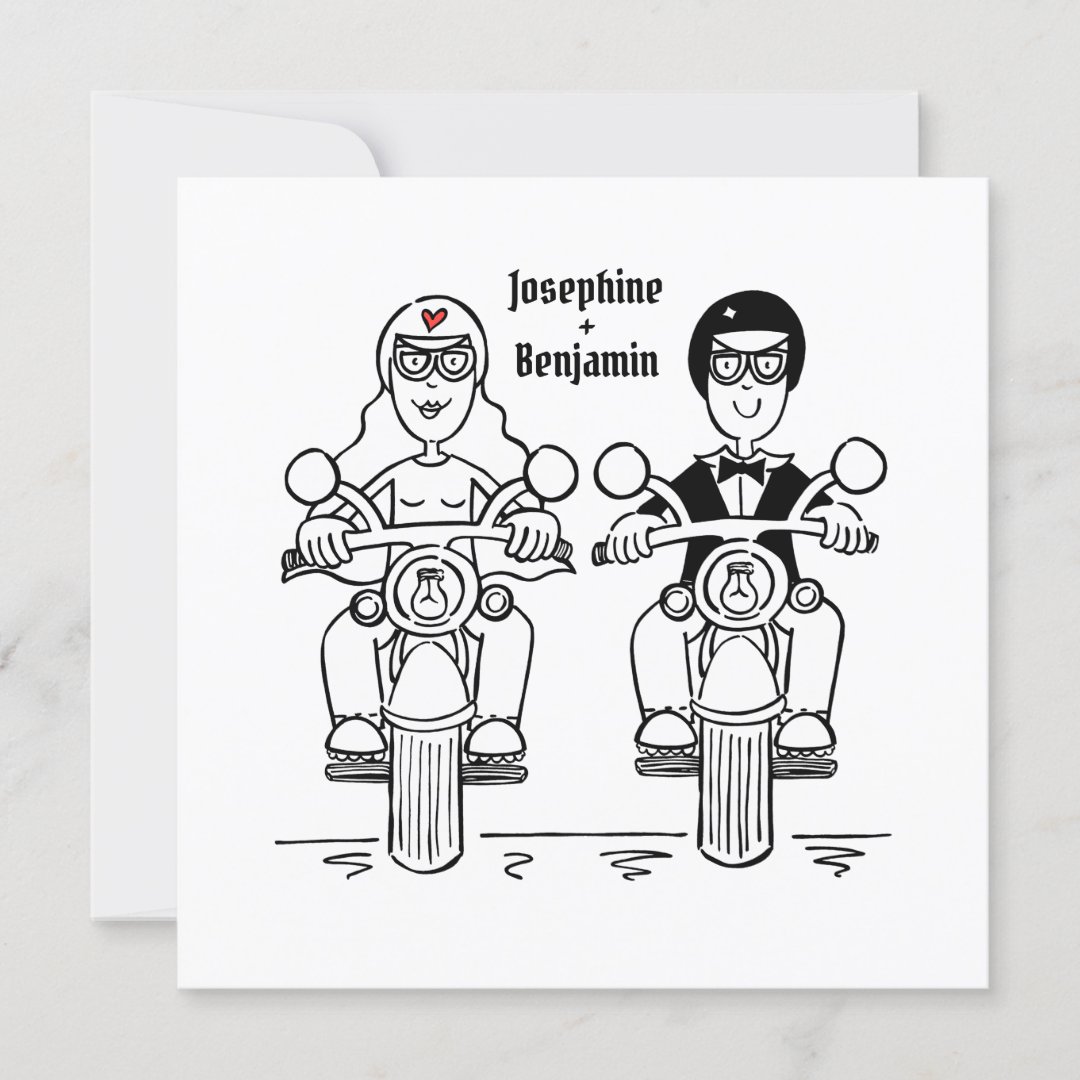 Personalized Biker Motorcycle Wedding Invitation | Zazzle
