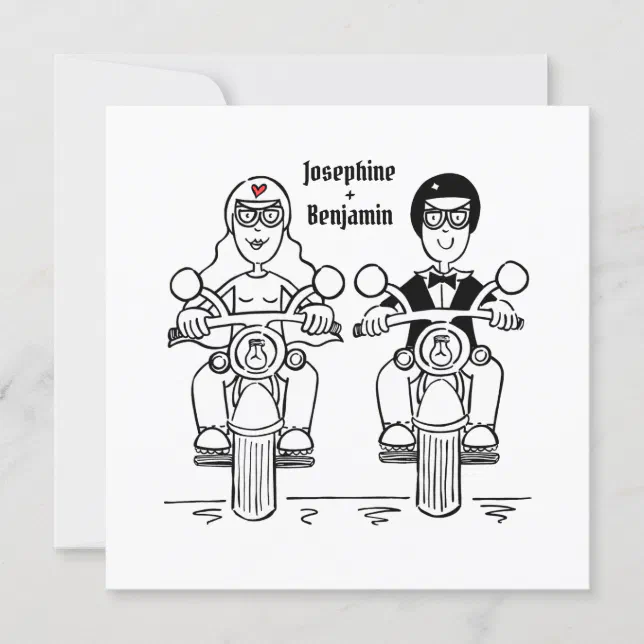 Personalized Biker Motorcycle Wedding Invitation | Zazzle