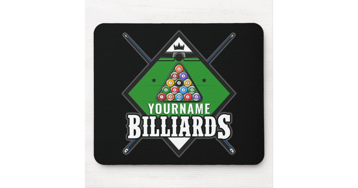 Personalized Billiards NAME Cue Rack Pool Room Mouse Pad | Zazzle