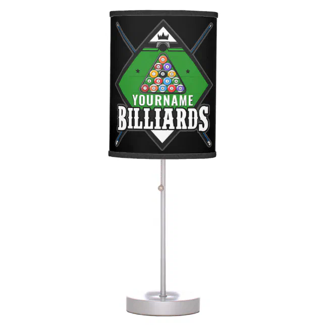Personalized Billiards NAME Cue Rack Pool Room Table Lamp | Zazzle