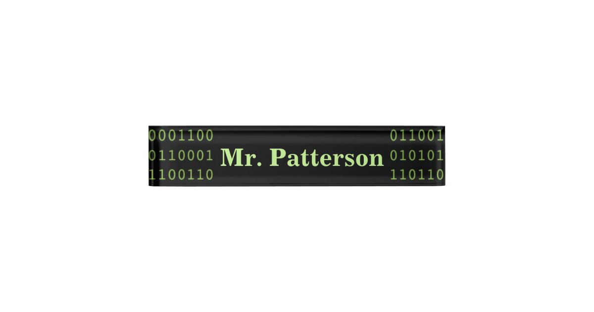 Personalized Binary Code Name Plate | Zazzle