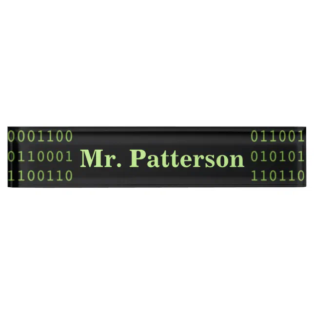 Personalized Binary Code Name Plate | Zazzle