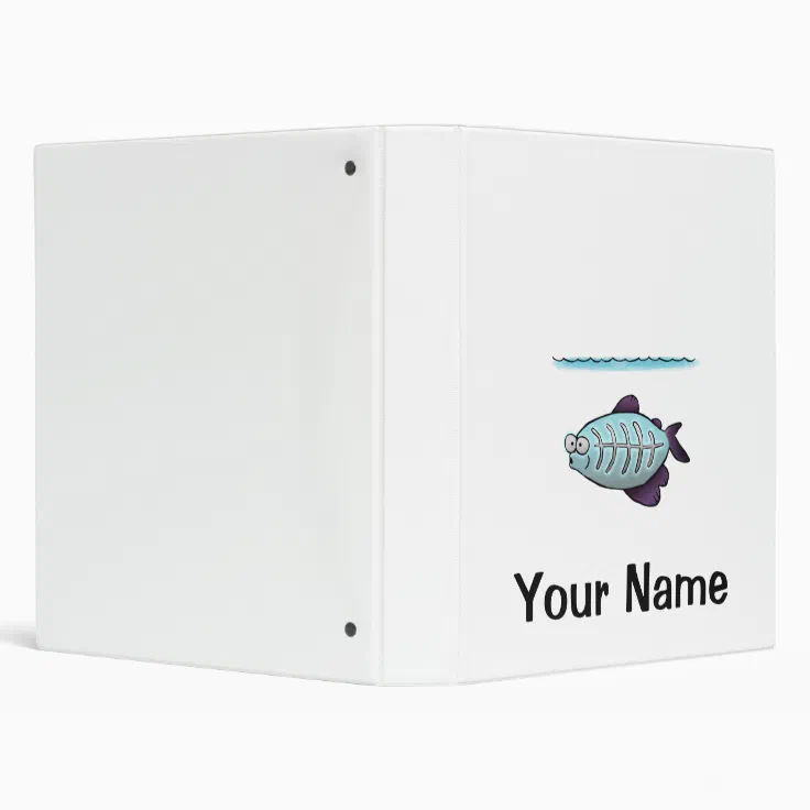 Personalized Binder, Cute X-ray Fish Cartoon Binder | Zazzle