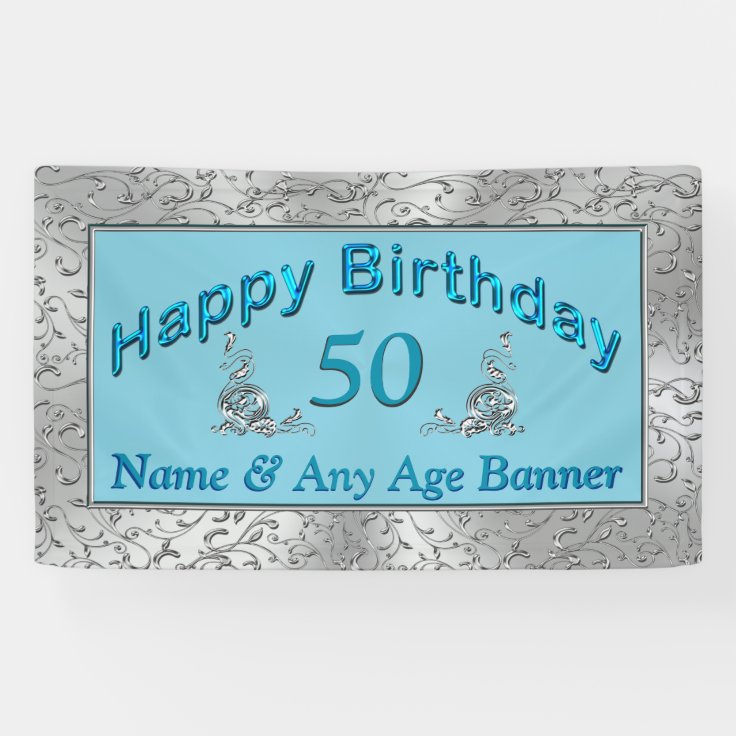 Personalized Birthday Banners Your AGE and NAME | Zazzle