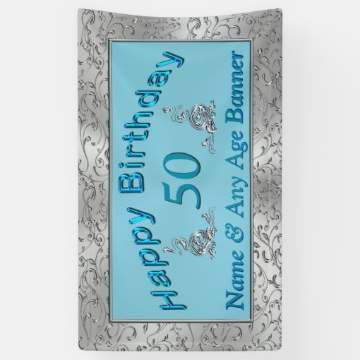 Personalized Birthday Banners Your AGE and NAME | Zazzle