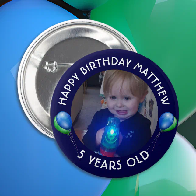 Personalized Birthday Boy Button | Zazzle