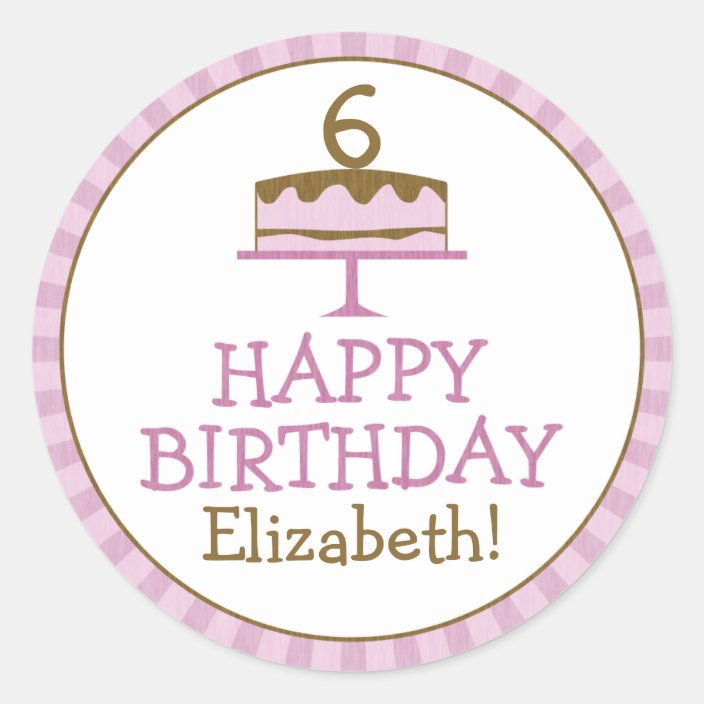 Personalized Birthday Cake Kids Birthday Stickers | Zazzle.com