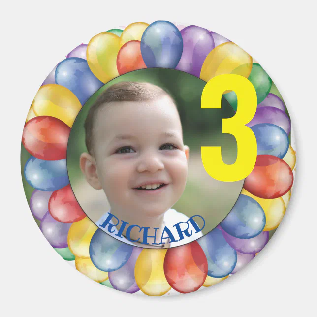 Personalized Birthday Circle Magnet | Zazzle