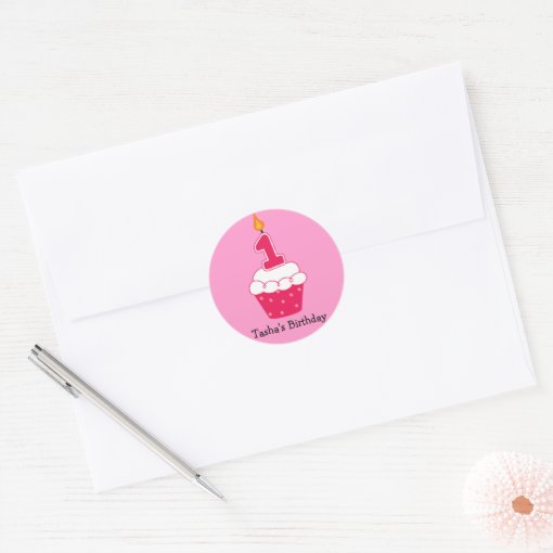 Personalized Birthday Cupcake Stickers | Zazzle