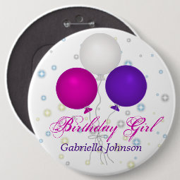Personalized: Birthday Girl Button | Zazzle