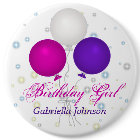 Personalized: Birthday Girl Button | Zazzle