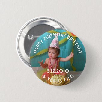 Personalized Birthday Girl Button | Zazzle