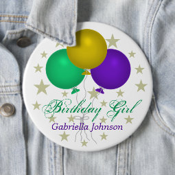 Personalized: Birthday Girl Button | Zazzle