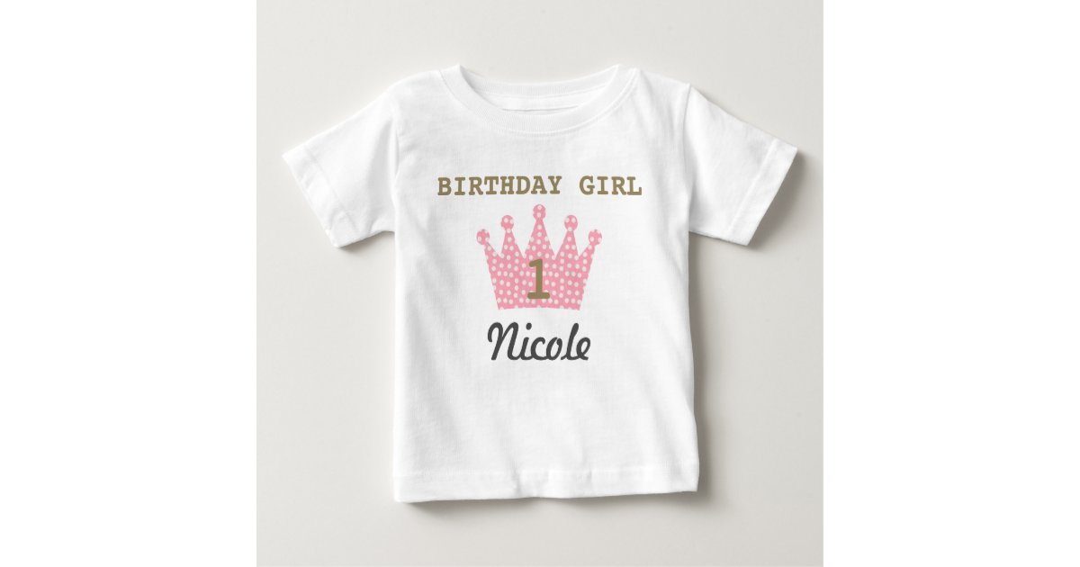 Personalized Birthday Girl Crown Shirt Zazzle