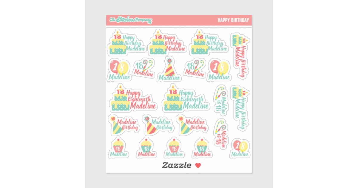 Personalized Birthday Labels | Custom Stickers | Zazzle