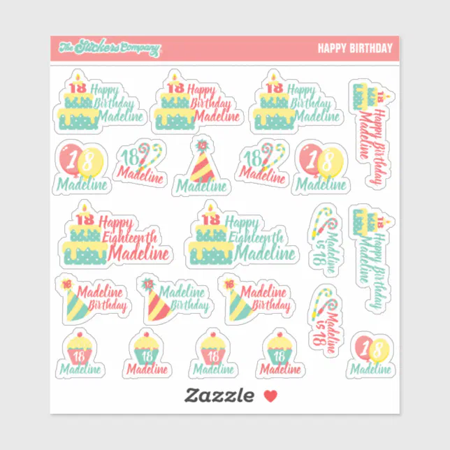 Personalized Birthday Labels | Custom Stickers | Zazzle